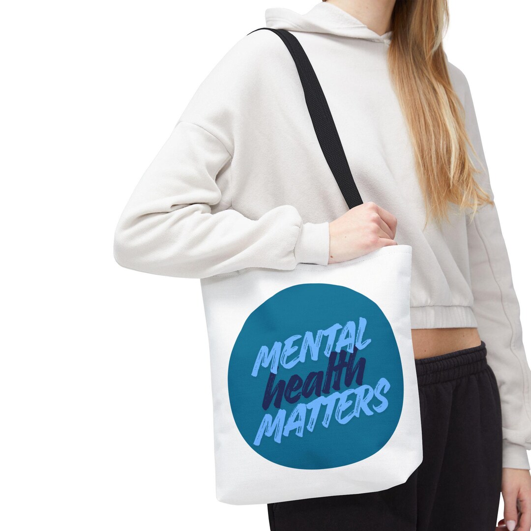 Mental Health Matters Tote Bag | Advocacy Print, Blue Circle Design - Etsy