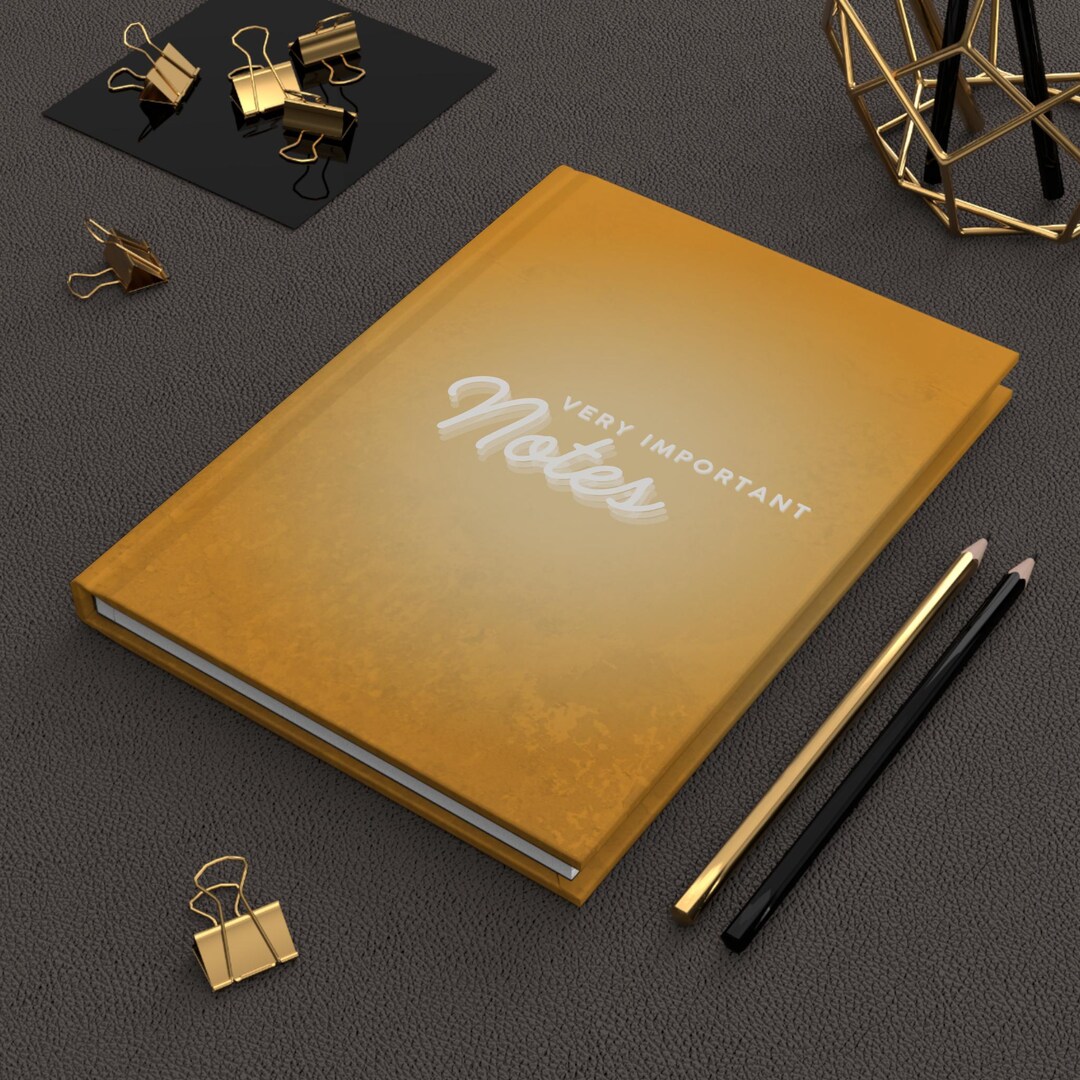 Very Important Notes Hardcover Journal | Orange Gradient Notebook - Etsy
