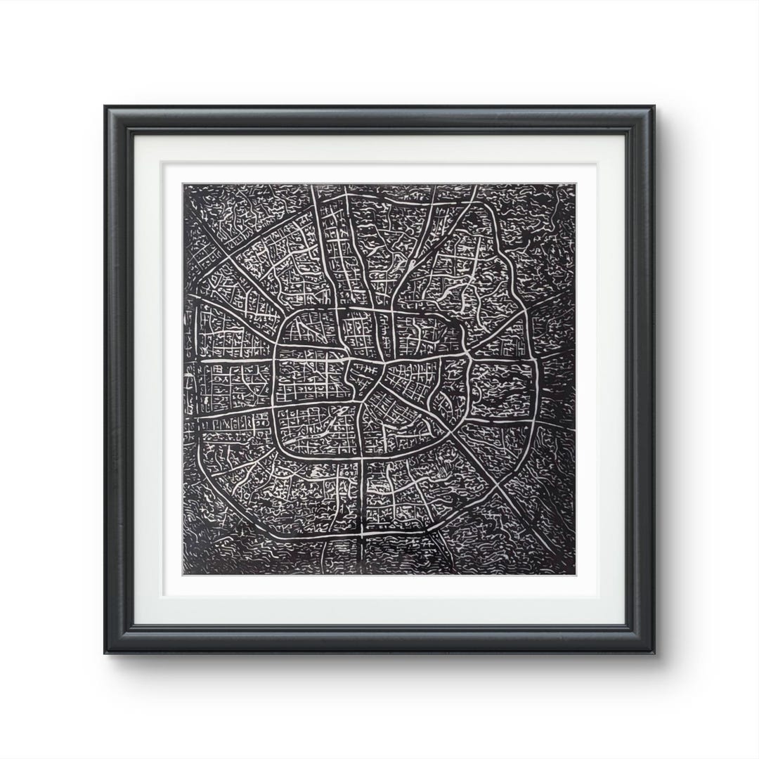 Houston Map Print - Hand-carved Linocut, Limited Edition of 10. - Etsy ...