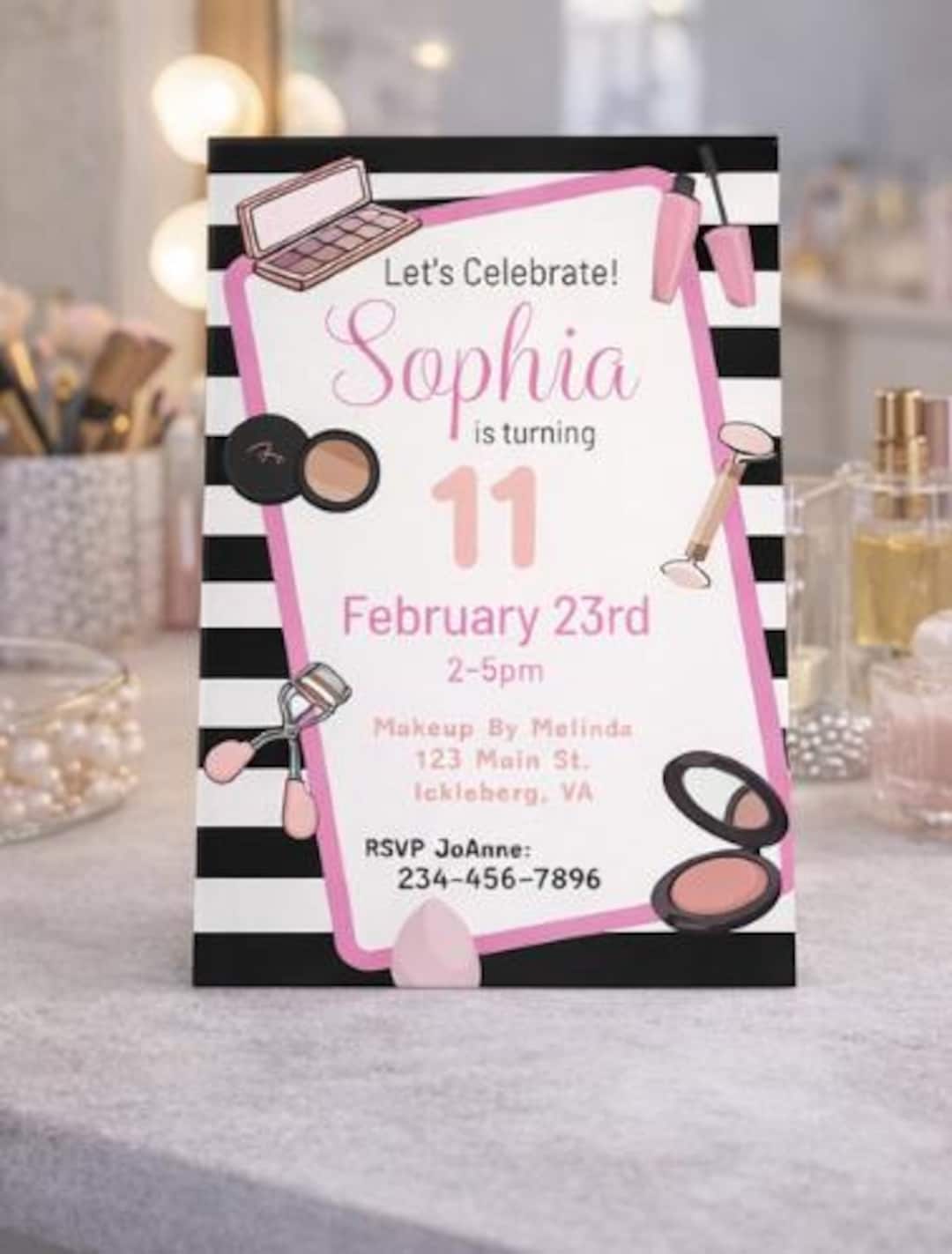 Makeup/sephora Girl's Birthday Invitation Editable & Downloadable! - Etsy