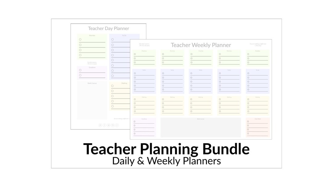 Teacher Planner Printable | Daily & Weekly Teacher Planning Pages ...