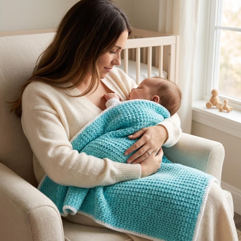 Easy Crochet Baby Blanket Pattern | Textured Stitch Tutorial | Modern ...