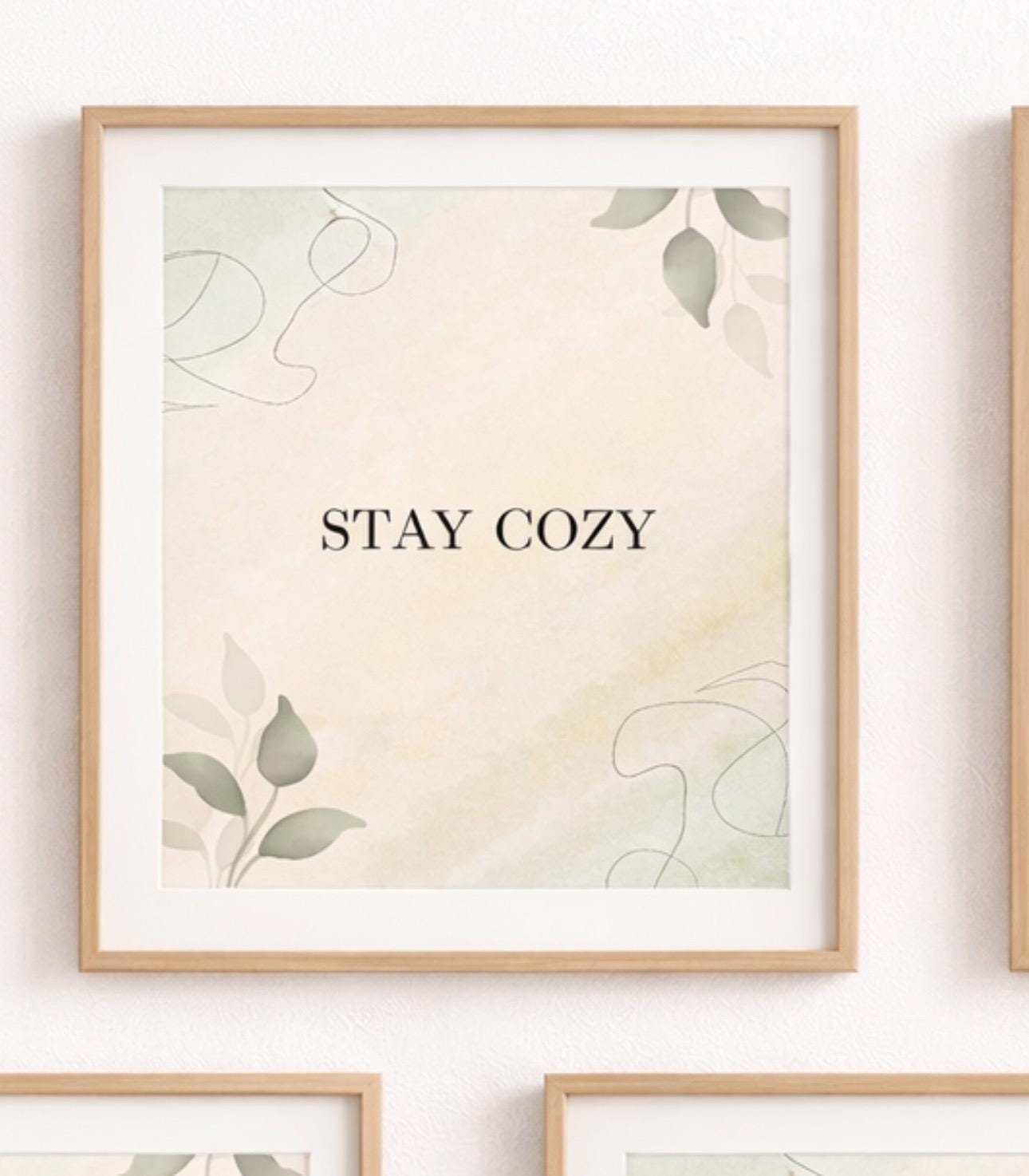 Stay Cozy Printable Wall Art | Minimalist Neutral Home Decor | Instant ...