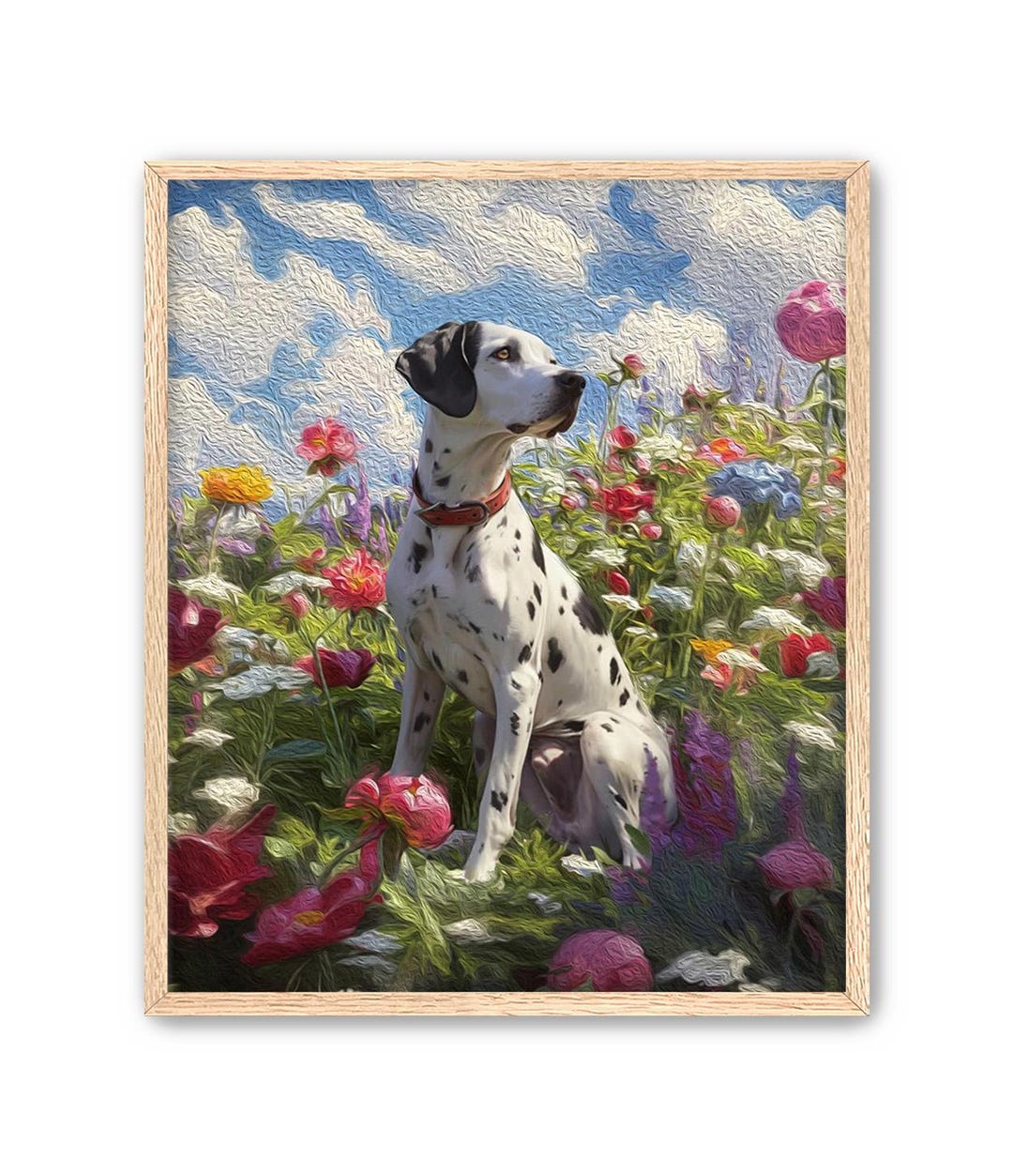Dalmation Art Print: Colorful Floral Dog Portrait - Etsy