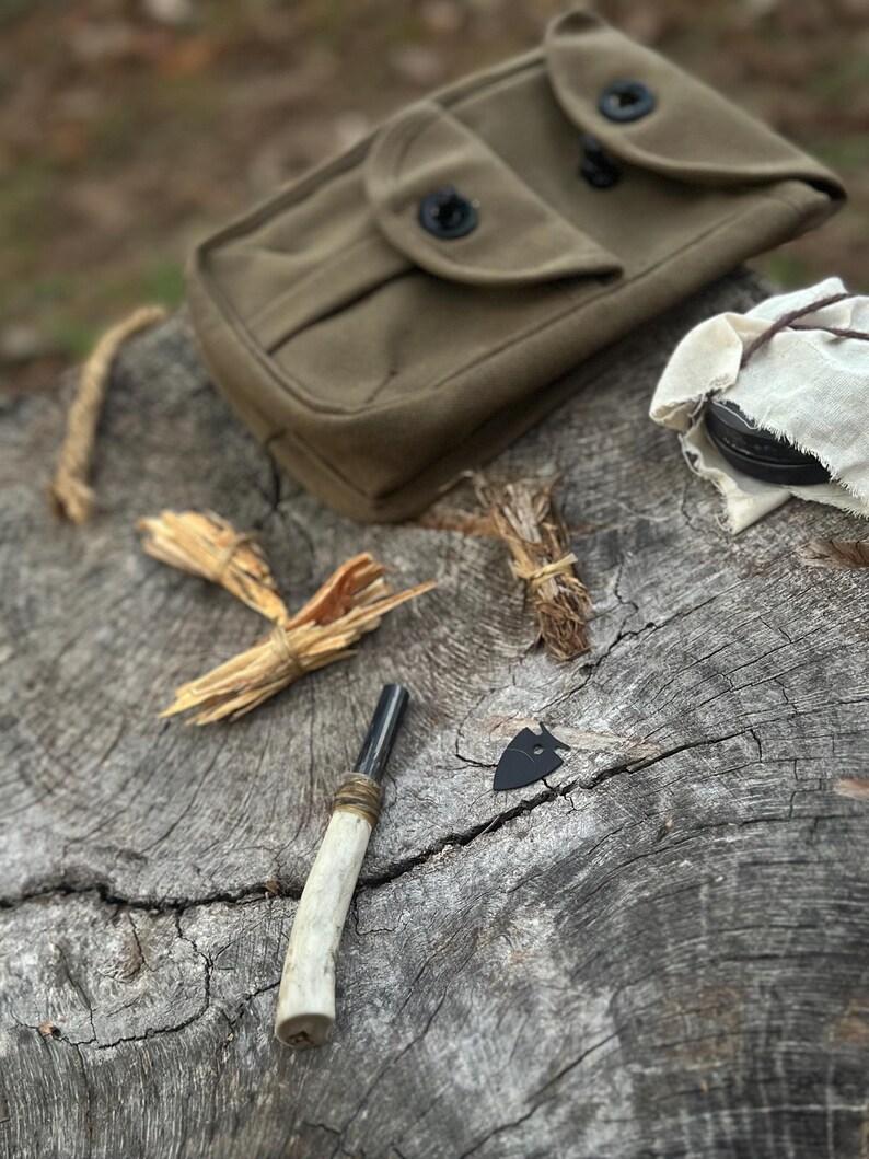 Antler Fire Starter Kit - Handmade Ferro Rod Firesteel for Survival ...