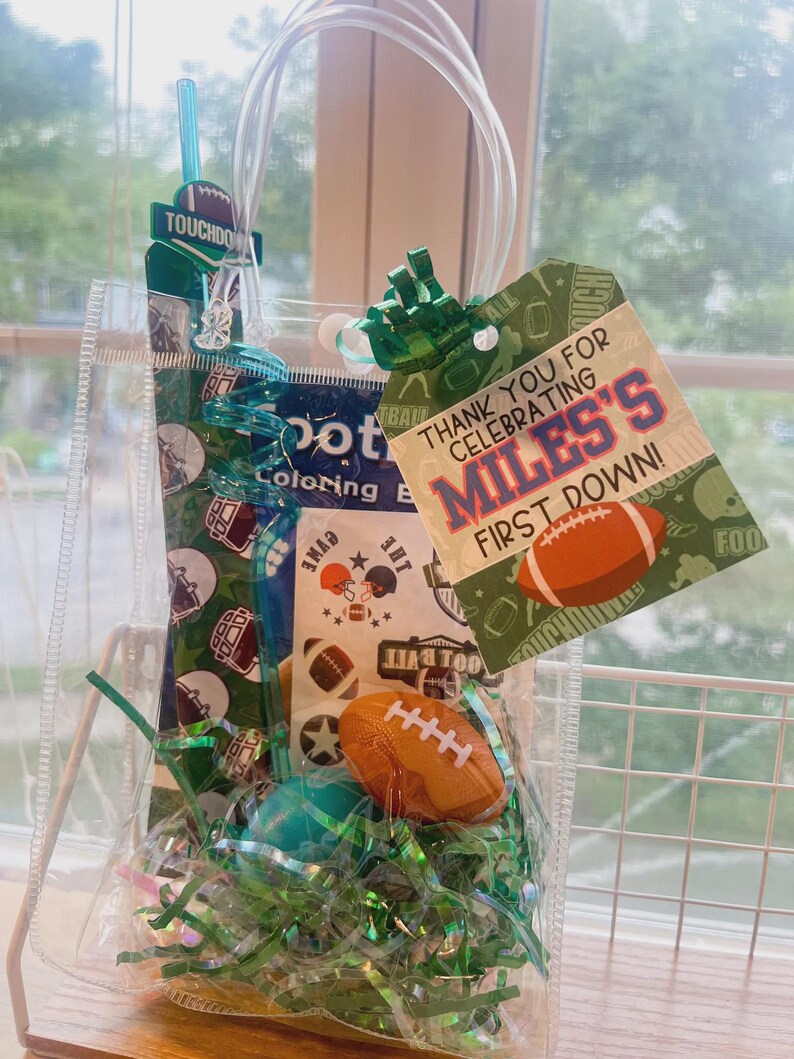 Football Birthday Party Favor Bags - Custom DIY Football Goodie Bags ...