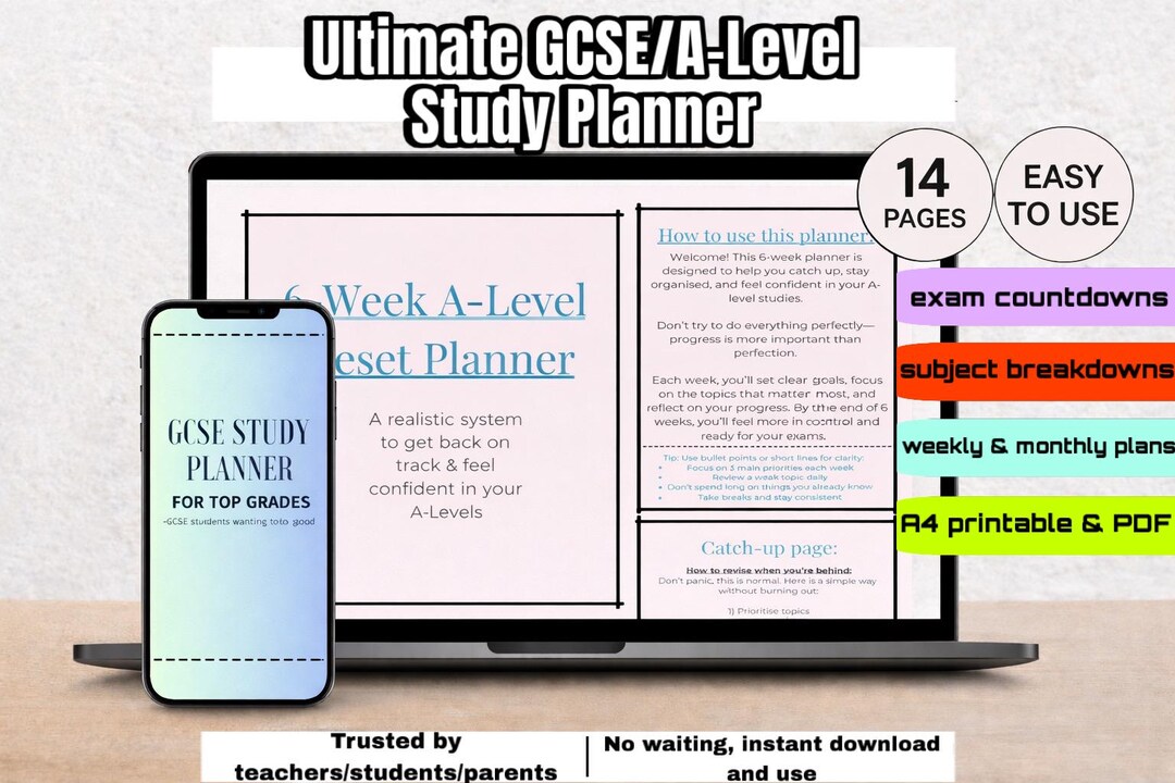 GCSE Study Planner - Etsy