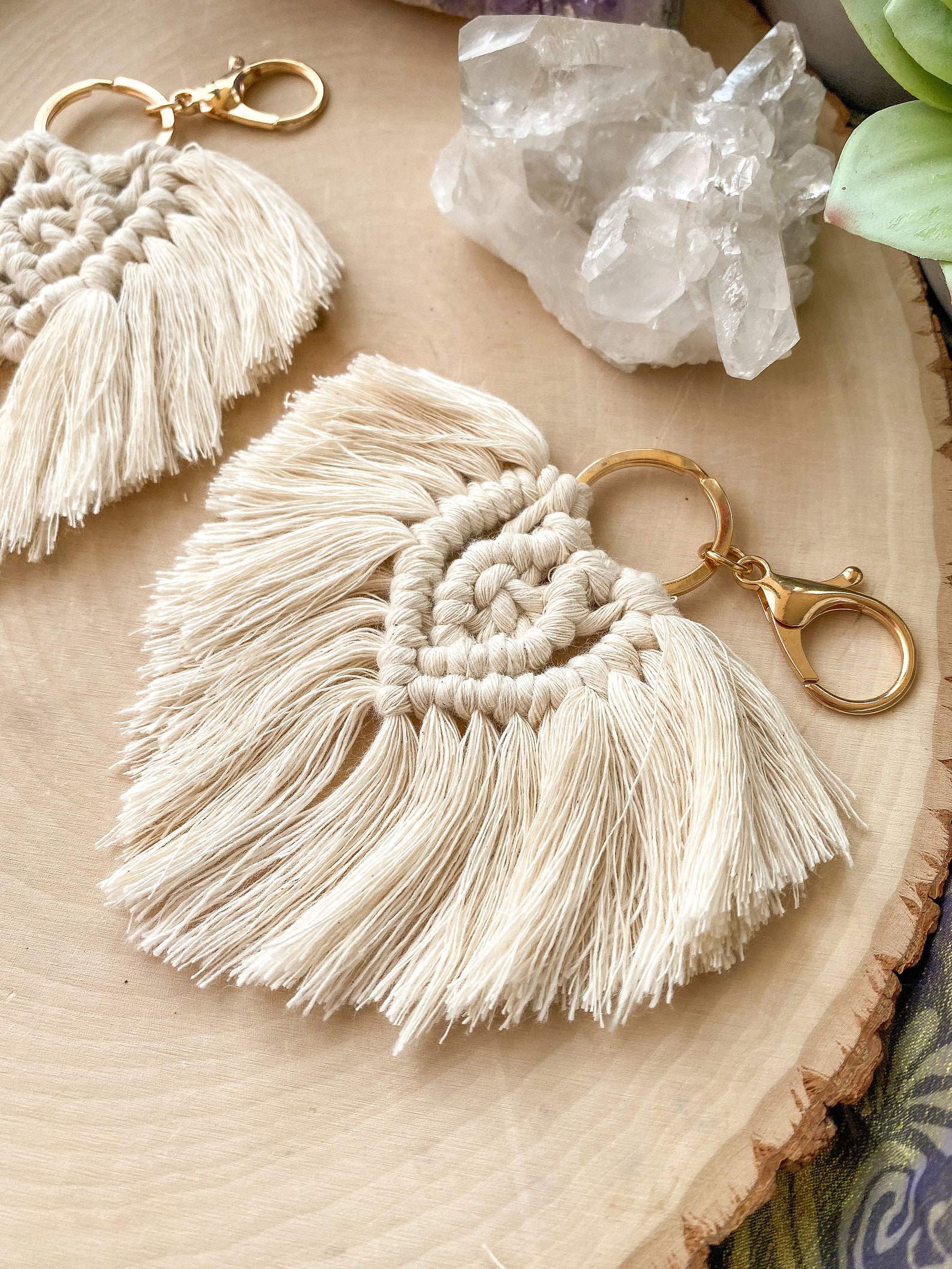 Macrame Keychain Boho Keychain Boho Bag Charm - Etsy