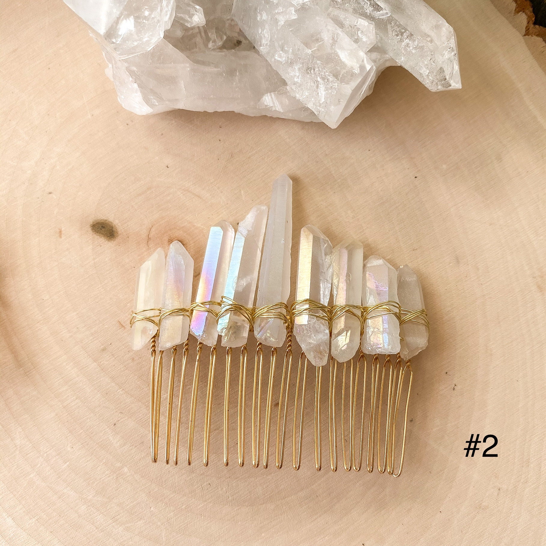Quartz Crystal Hair Comb