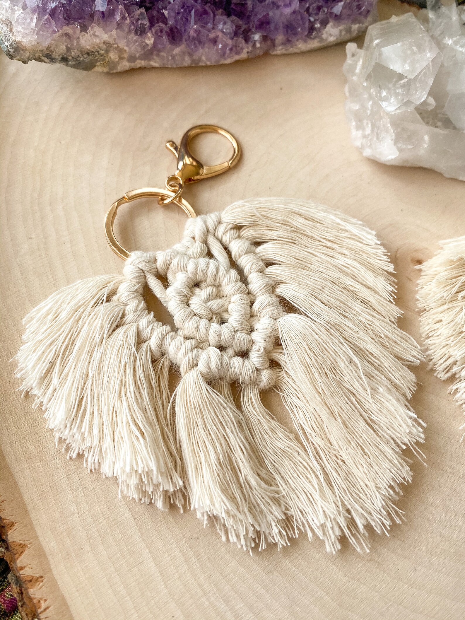 Macrame Keychain Boho Keychain Boho Bag Charm - Etsy