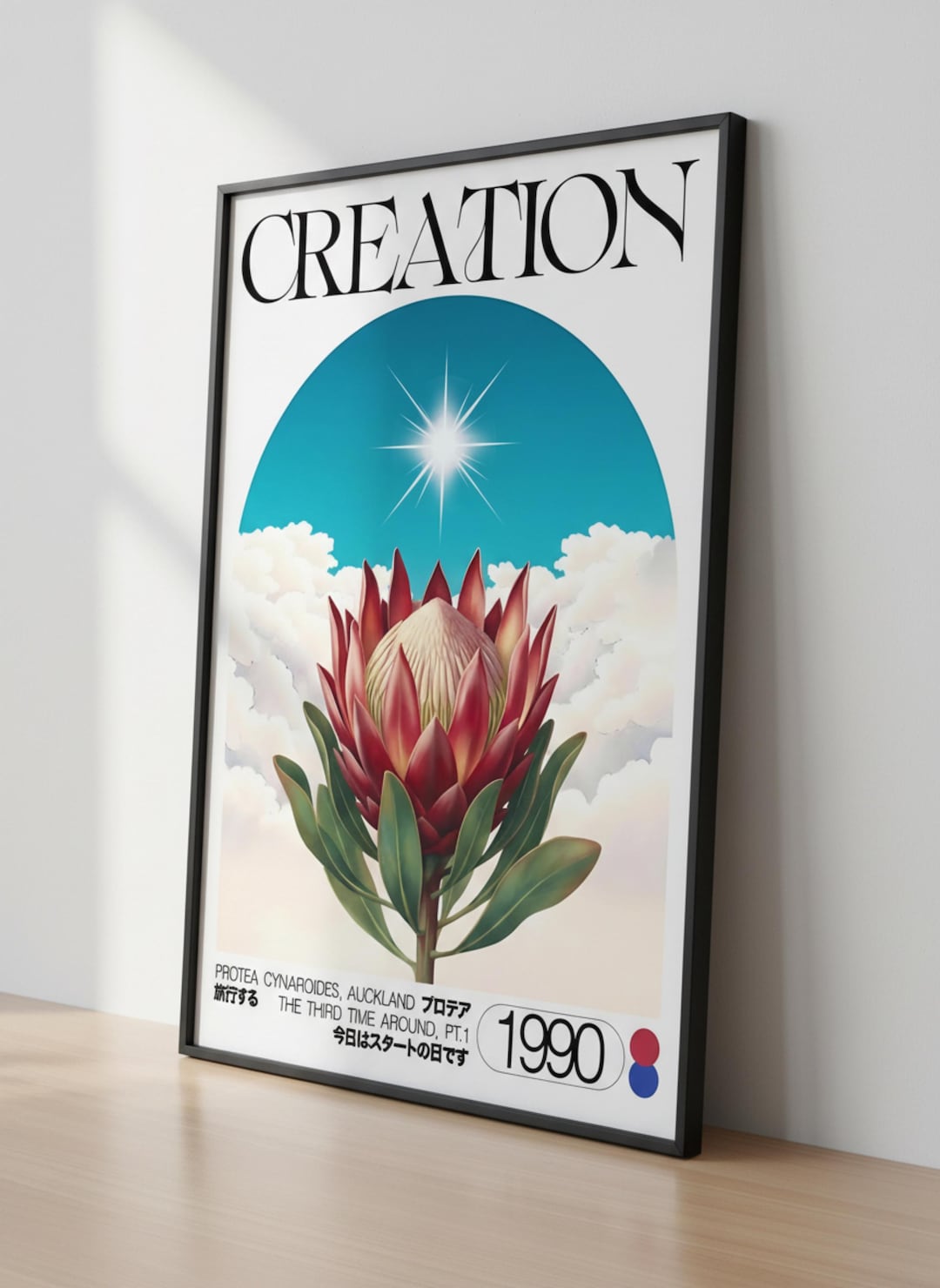 Japanese Protea Floral Poster Art Print - Vintage-inspired Wall Art ...