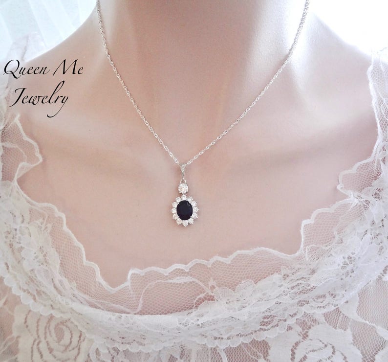 Bridal Jewelry SET, Blue Sapphire Navy Something Blue Jewelry, Halo Cz ...