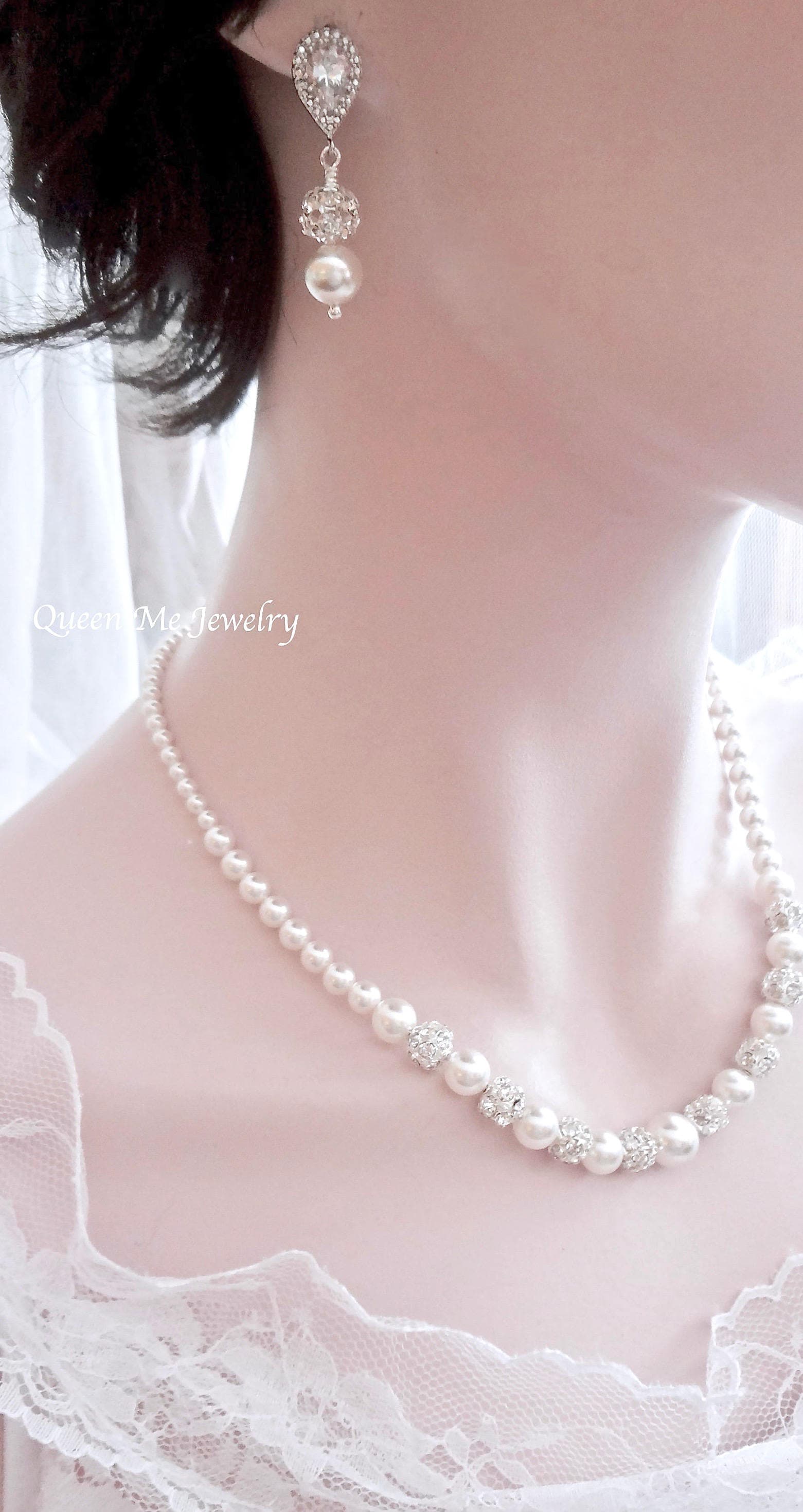 Pearl Wedding Jewelry SET for a Bride Mother of the Bride | Etsy