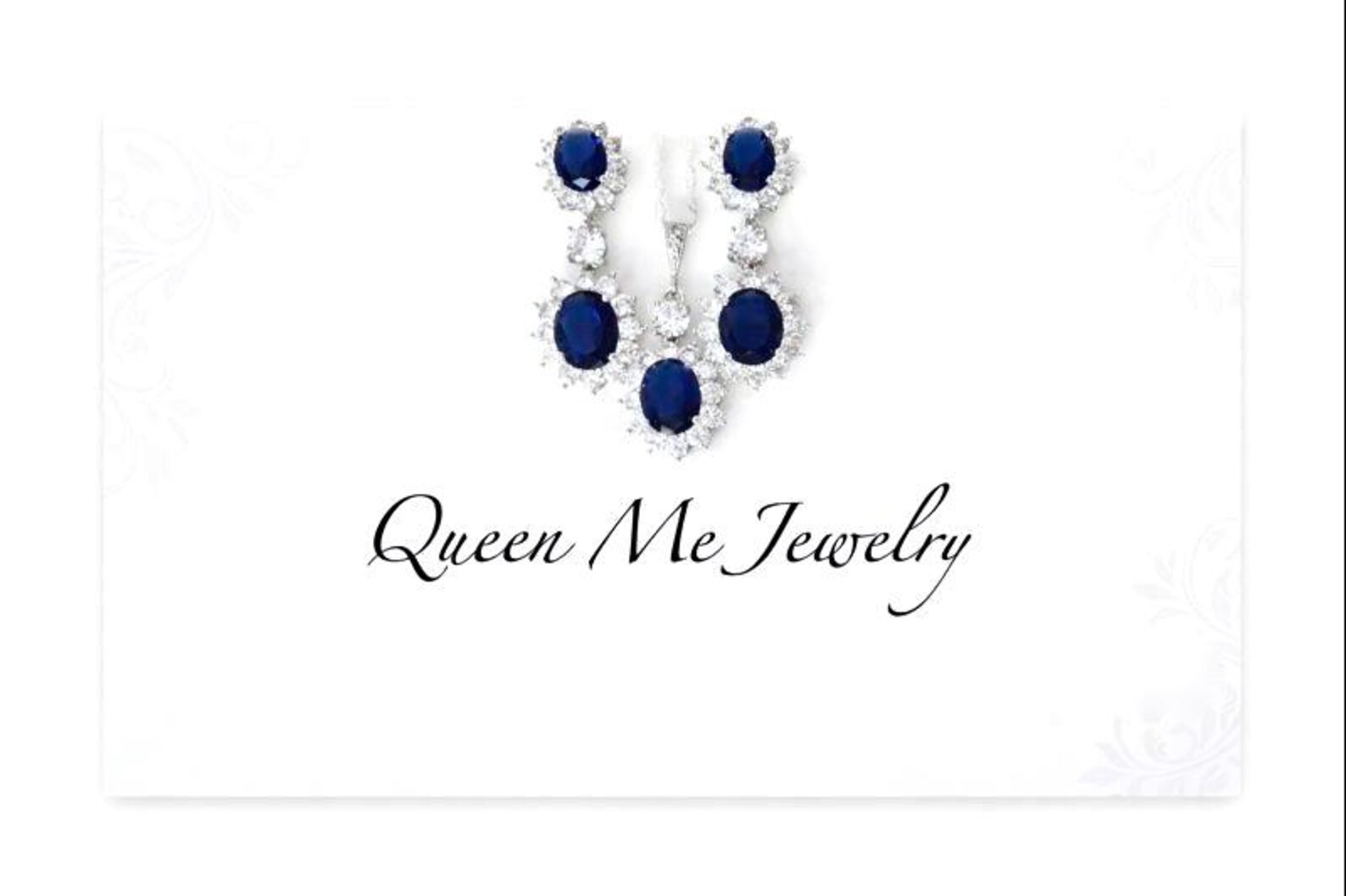 Bridal Jewelry SET, Blue Sapphire Navy Something Blue Jewelry, Halo Cz ...