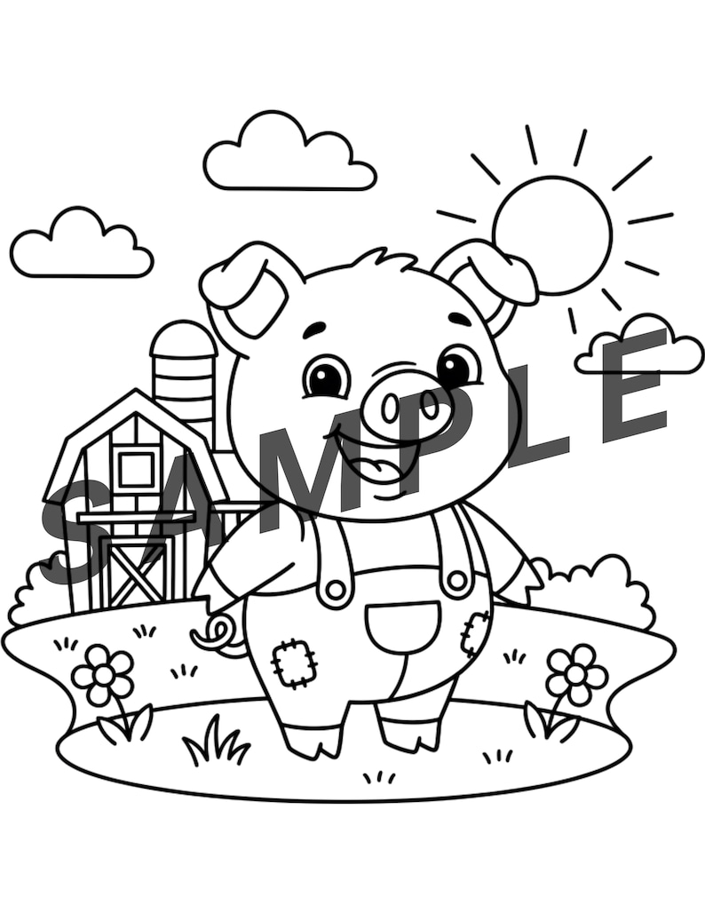 20 Barnyard Animals Coloring Pages Printable for Kids | Fun Farm Art ...