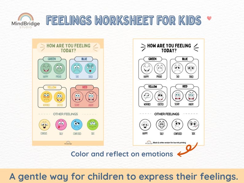 Emotional Feelings Tracker for Kids Printable, SEL Mood Tracker PDF ...