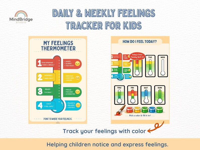 Emotional Feelings Tracker for Kids Printable, SEL Mood Tracker PDF ...