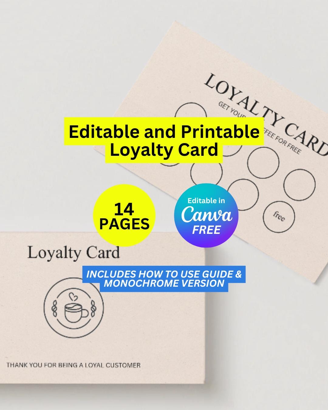Customer Loyalty Card Templates | 14 Stamp & Punch Cards for Small ...