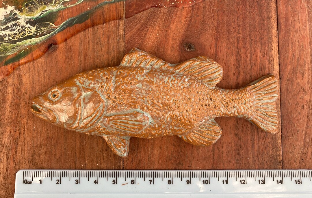 Large Ceramic Fish, in Light Antique Green - Etsy