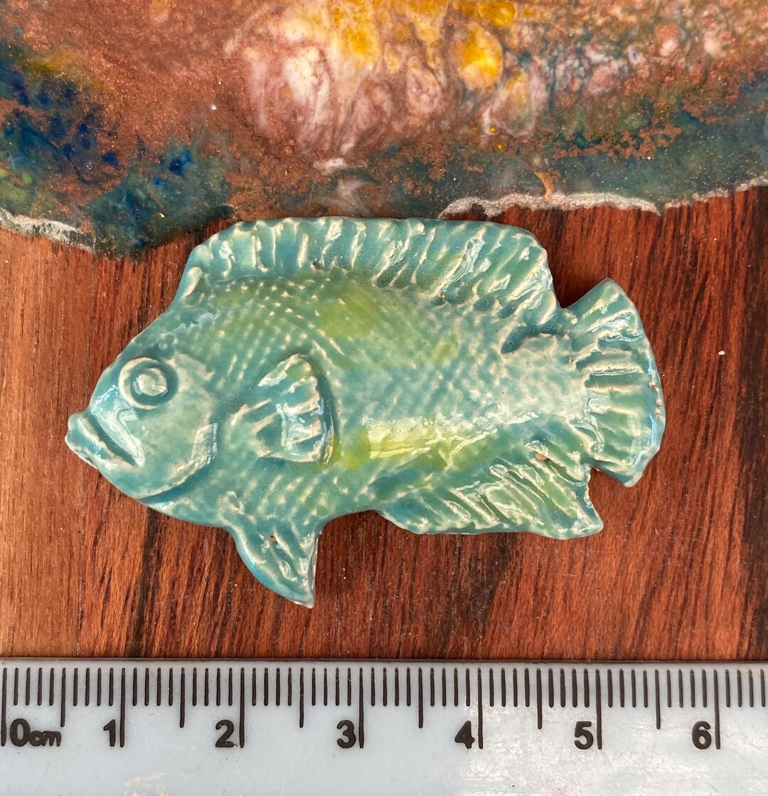 Small Ceramic Fish, in Turquoise and Green - Etsy