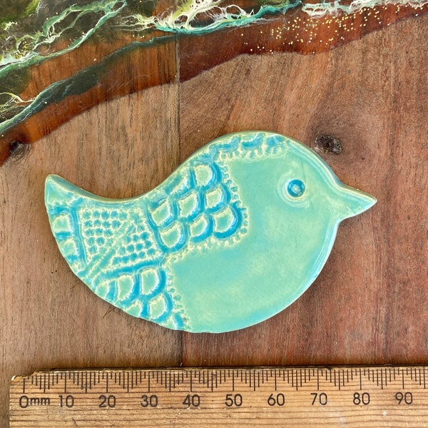 Turquoise Bird Tile - Etsy