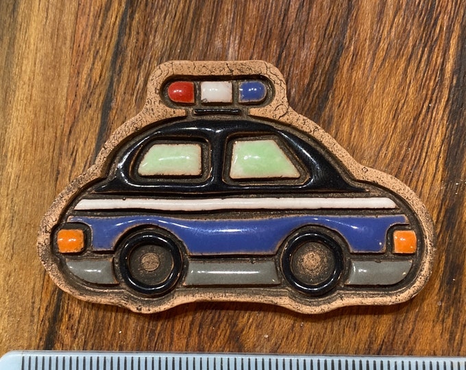 Ceramic Painted Police Car, in Black - Etsy