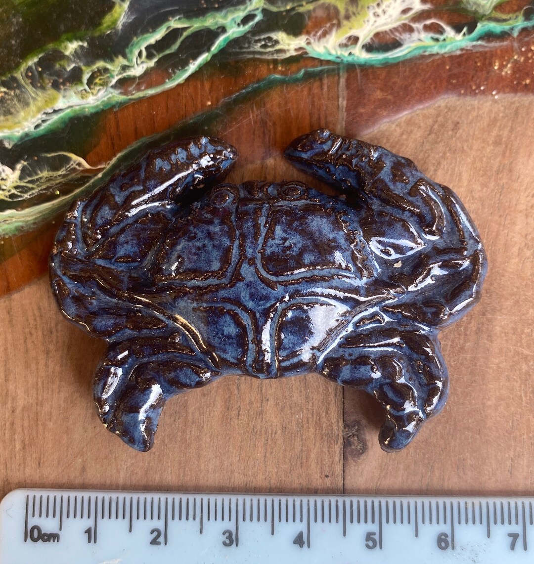 Ceramic Crab, in Antique Denim Blue - Etsy