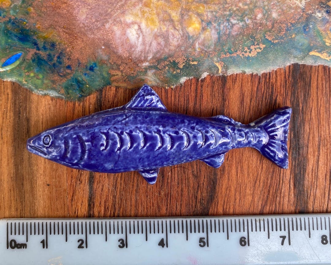 Small Ceramic Fish, in Royal Blue - Etsy