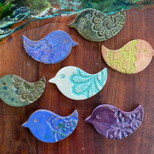 Ceramic Lace Bird, in Speckled Sage - Etsy