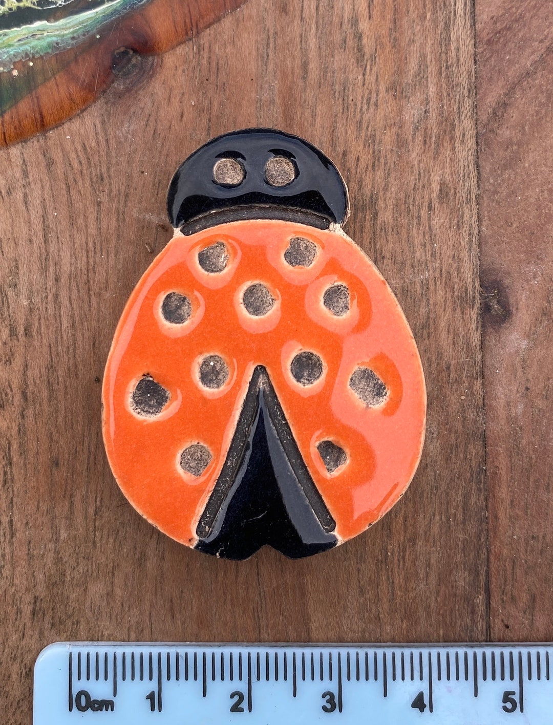 Large Ceramic Painted Lady Bug, in Orange - Etsy
