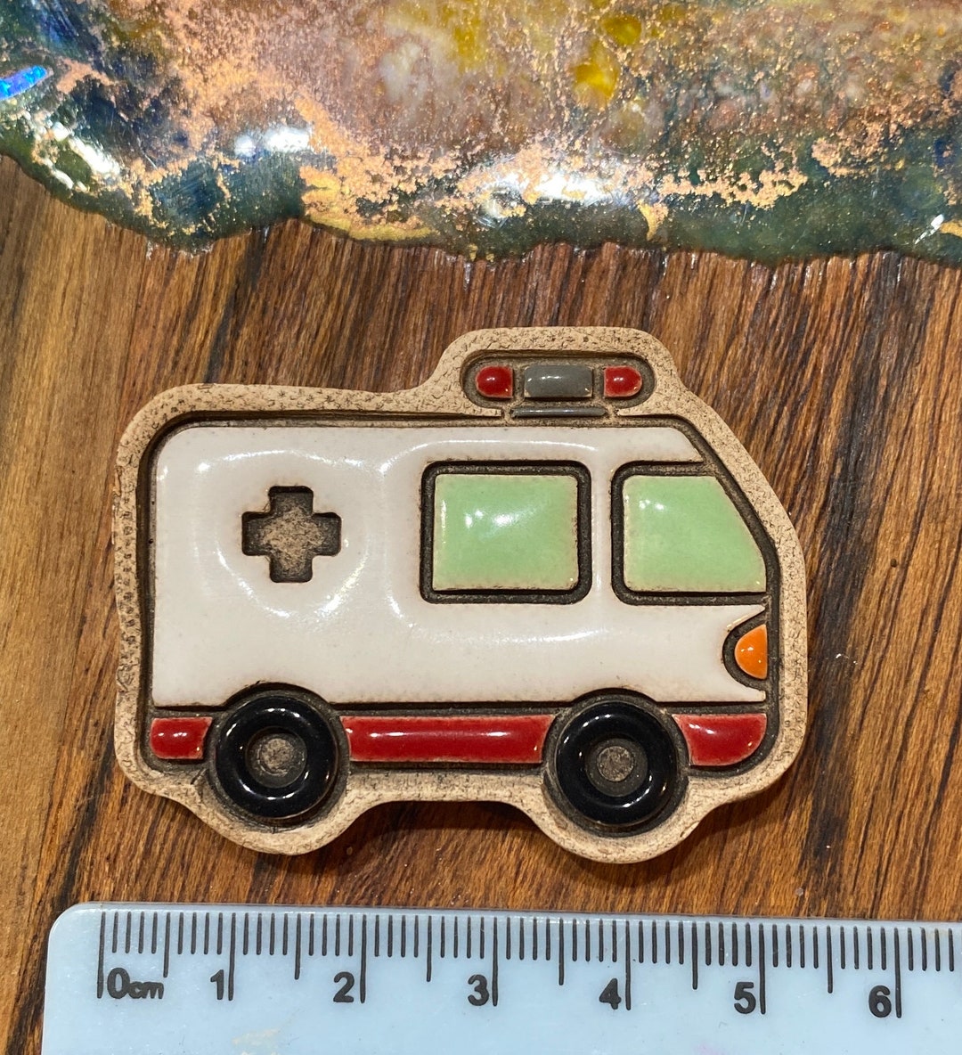 Ceramic Painted Ambulance, in White - Etsy