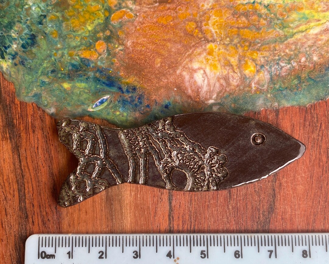 Ceramic Lace Fish, in Vintage Brown - Etsy
