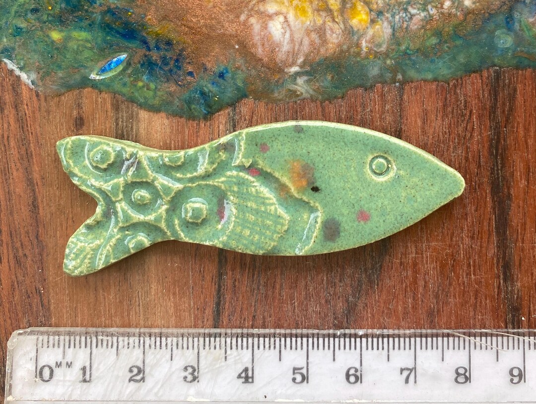 Ceramic Lace Fish, in Mottled Green - Etsy