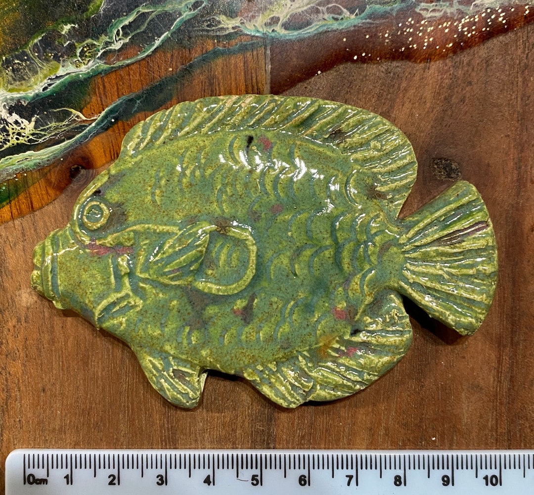 Large Ceramic Fish, in Speckled Green - Etsy