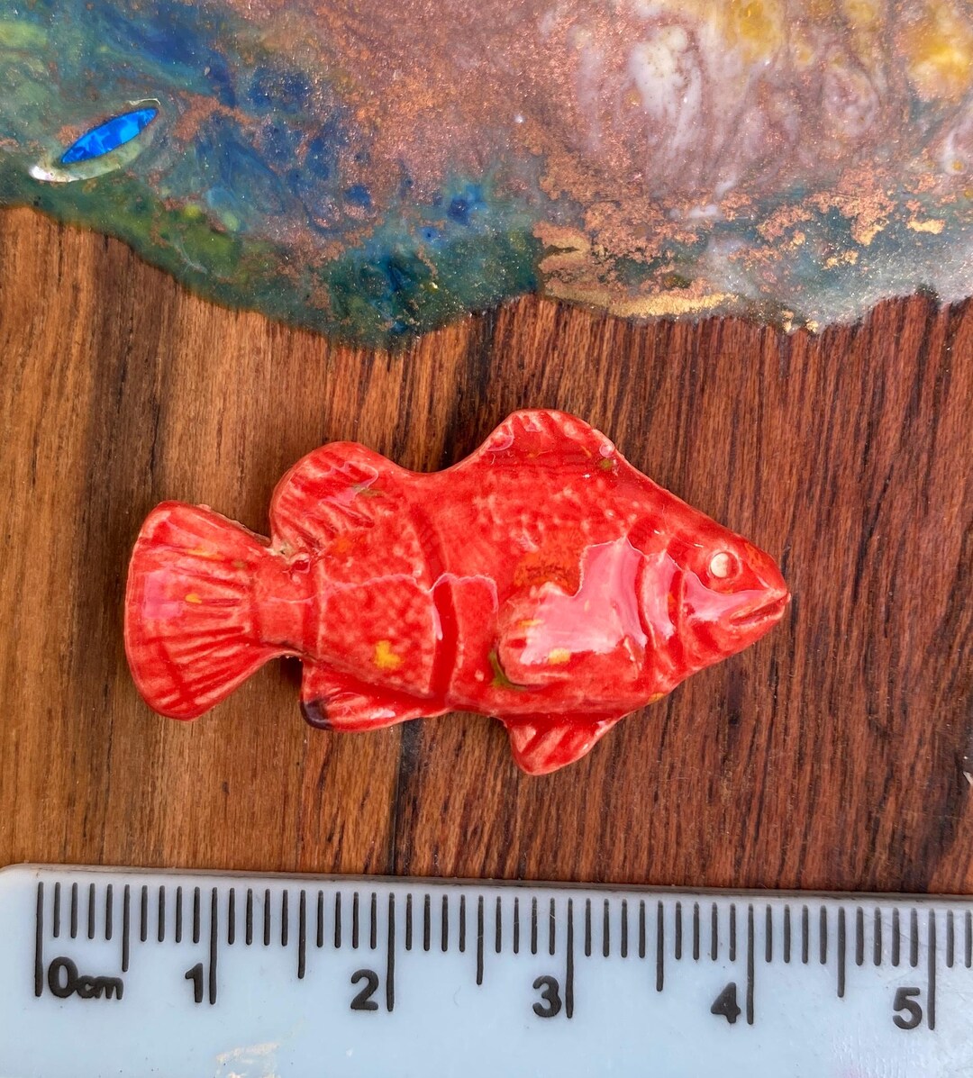 Small Ceramic Fish, in Speckled Red Orange - Etsy
