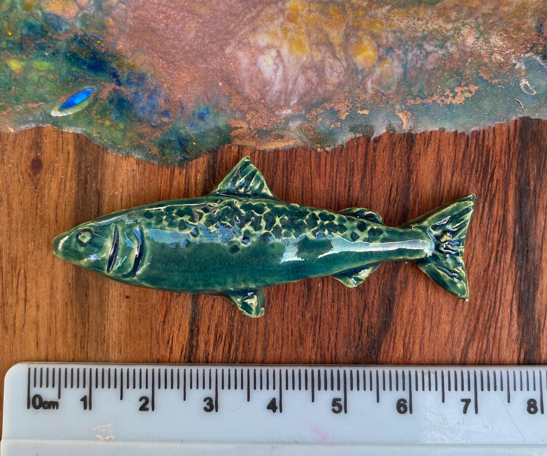 Small Ceramic Fish, in Transparent Green - Etsy