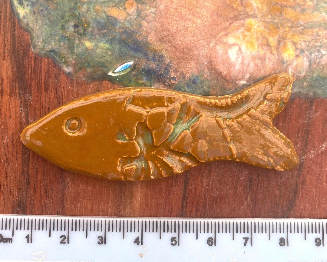 Ceramic Lace Fish, in Antique Gold Green - Etsy