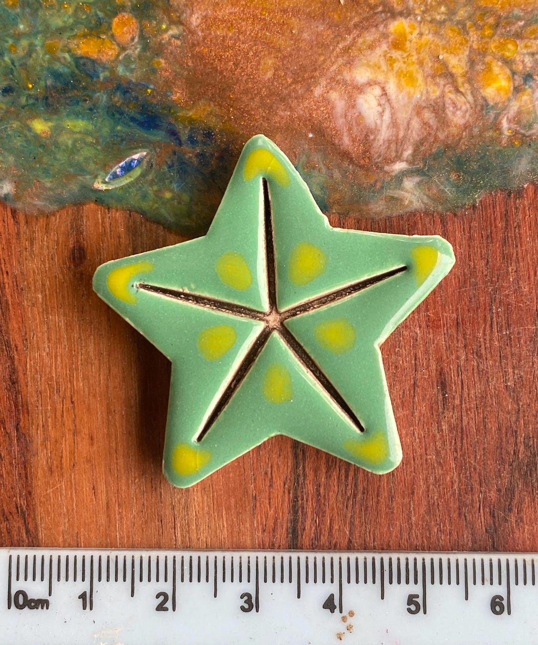 Ceramic Painted Medium Star, in Aqua - Etsy