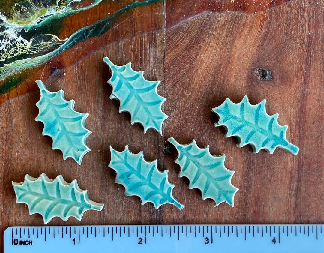 Ceramic Ivy Leaf Tile Bundle, in Light Aqua Green - Etsy