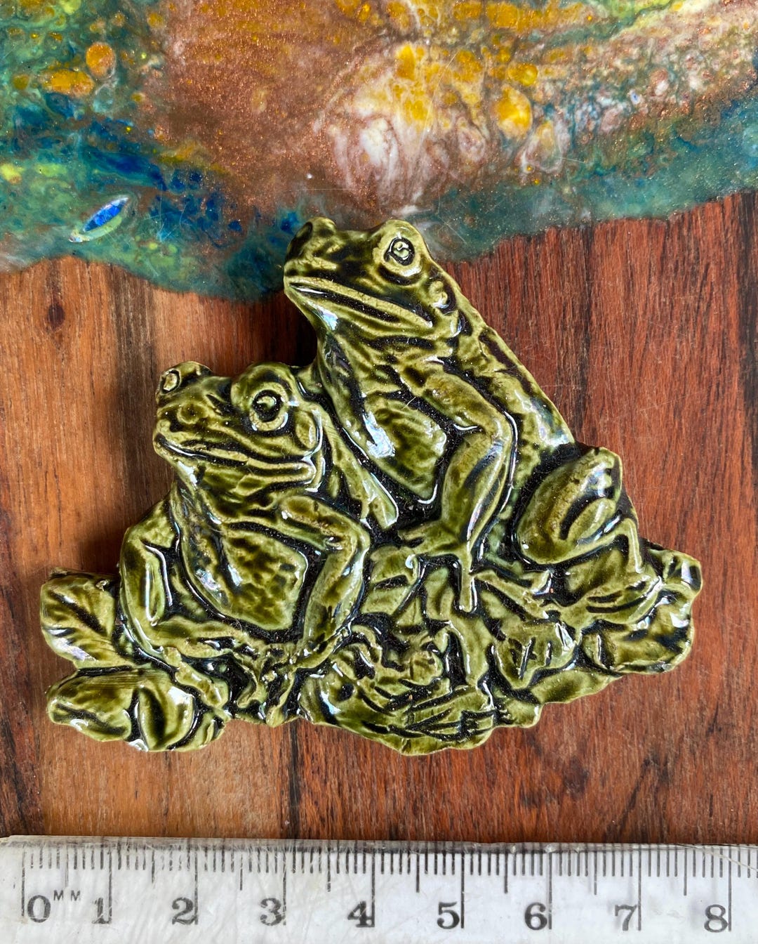 Ceramic Frogs, in Olive Green - Etsy