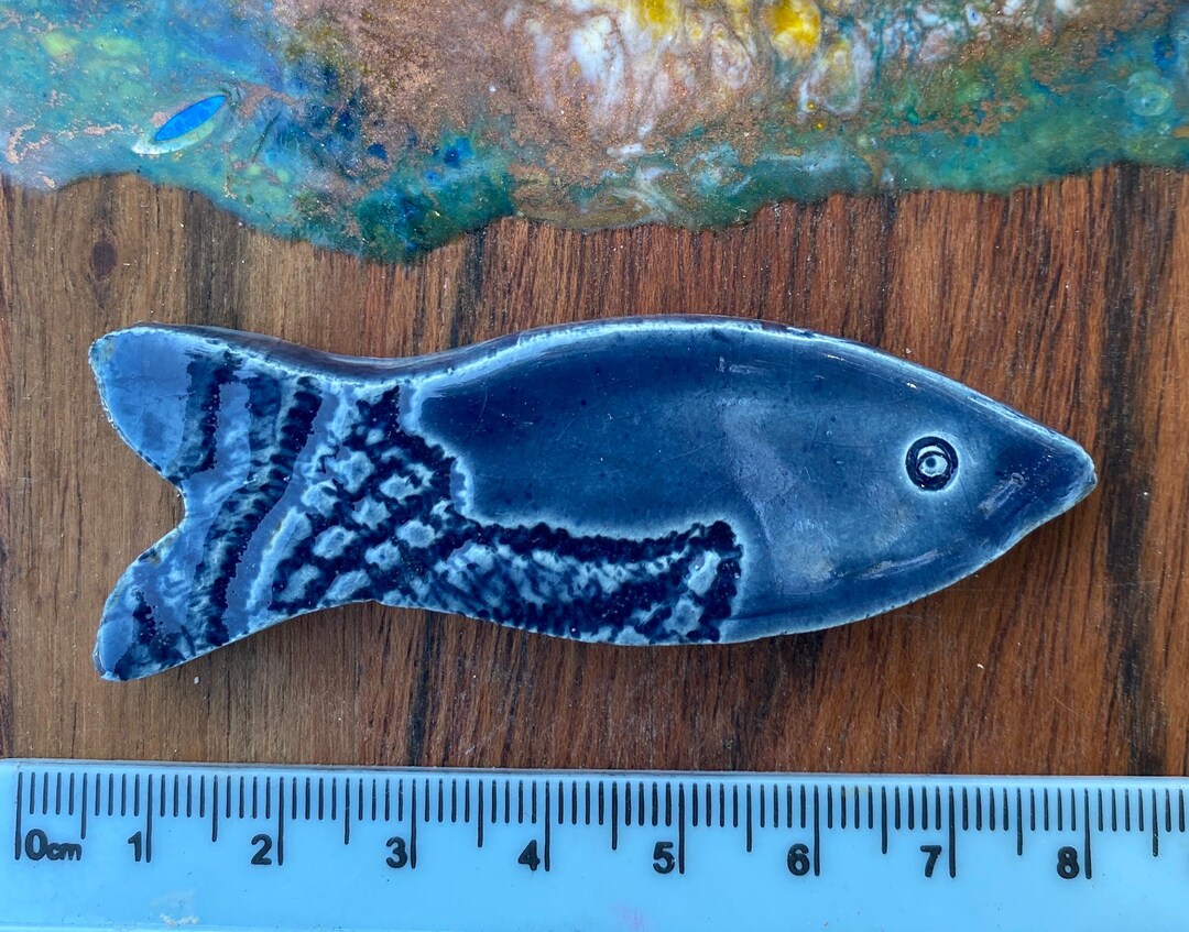 Ceramic Lace Fish, in Denim Blue - Etsy