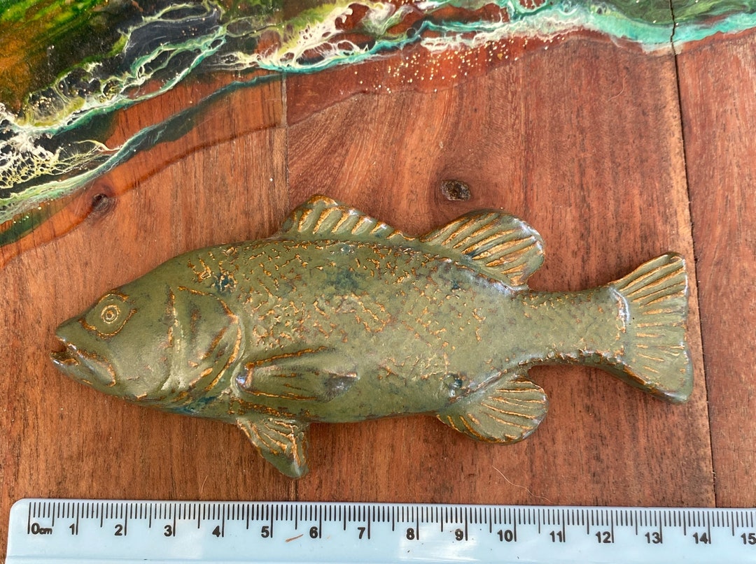 Large Ceramic Fish, in Antique Olive - Etsy