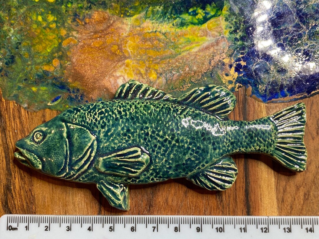 Large Ceramic Fish, in Transparent Green - Etsy