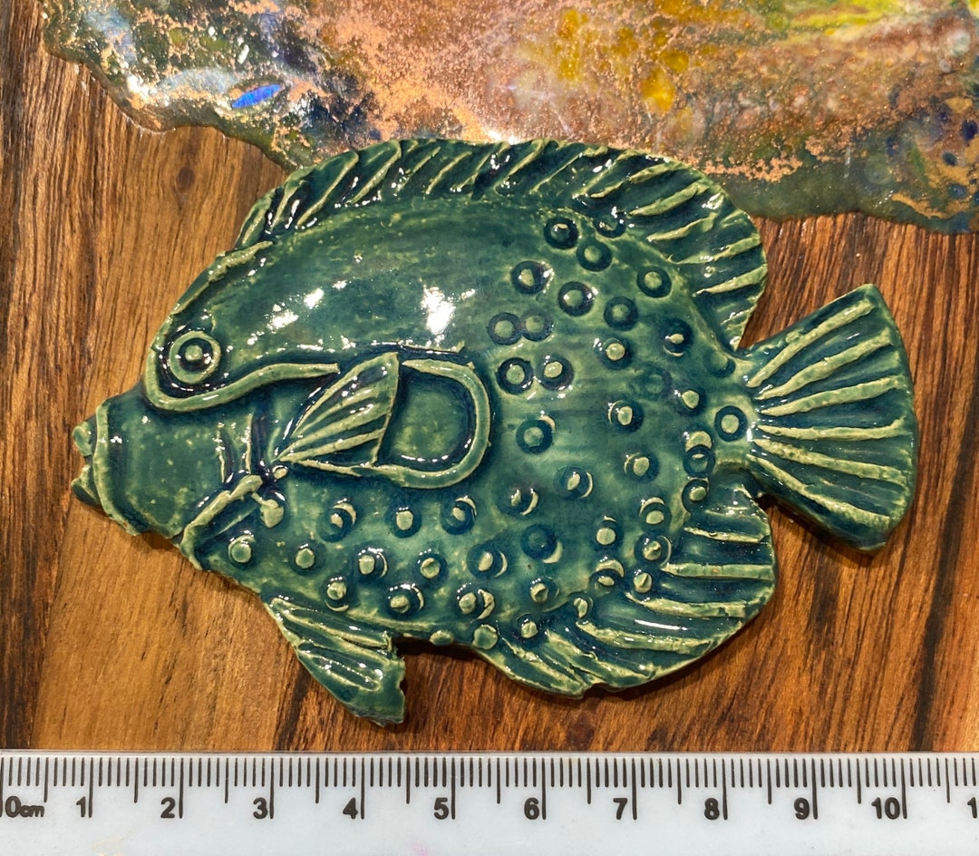 Large Ceramic Fish, in Transparent Green - Etsy