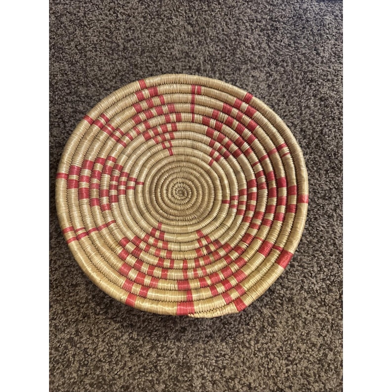 Large African Hausa Tribal Woven Coil Traditional Savana Grass Basket ...