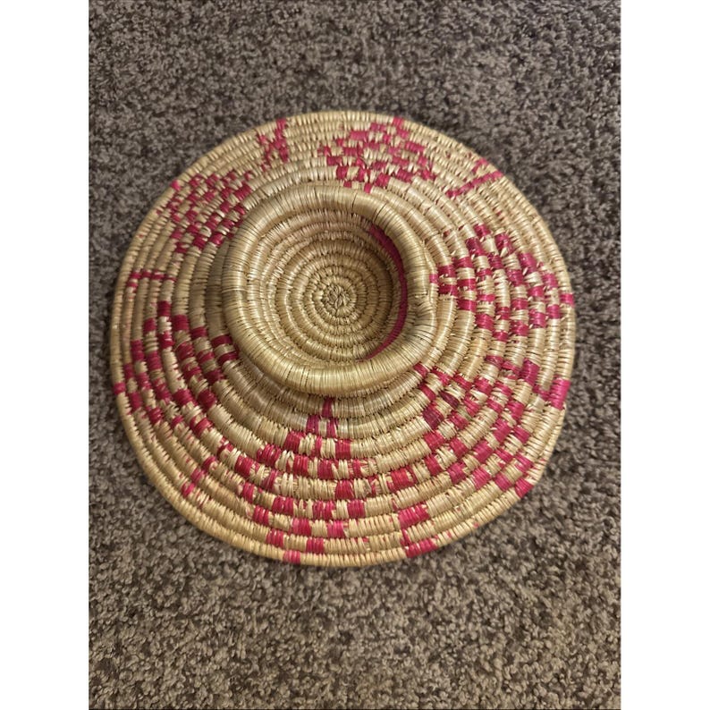 Large African Hausa Tribal Woven Coil Traditional Savana Grass Basket ...