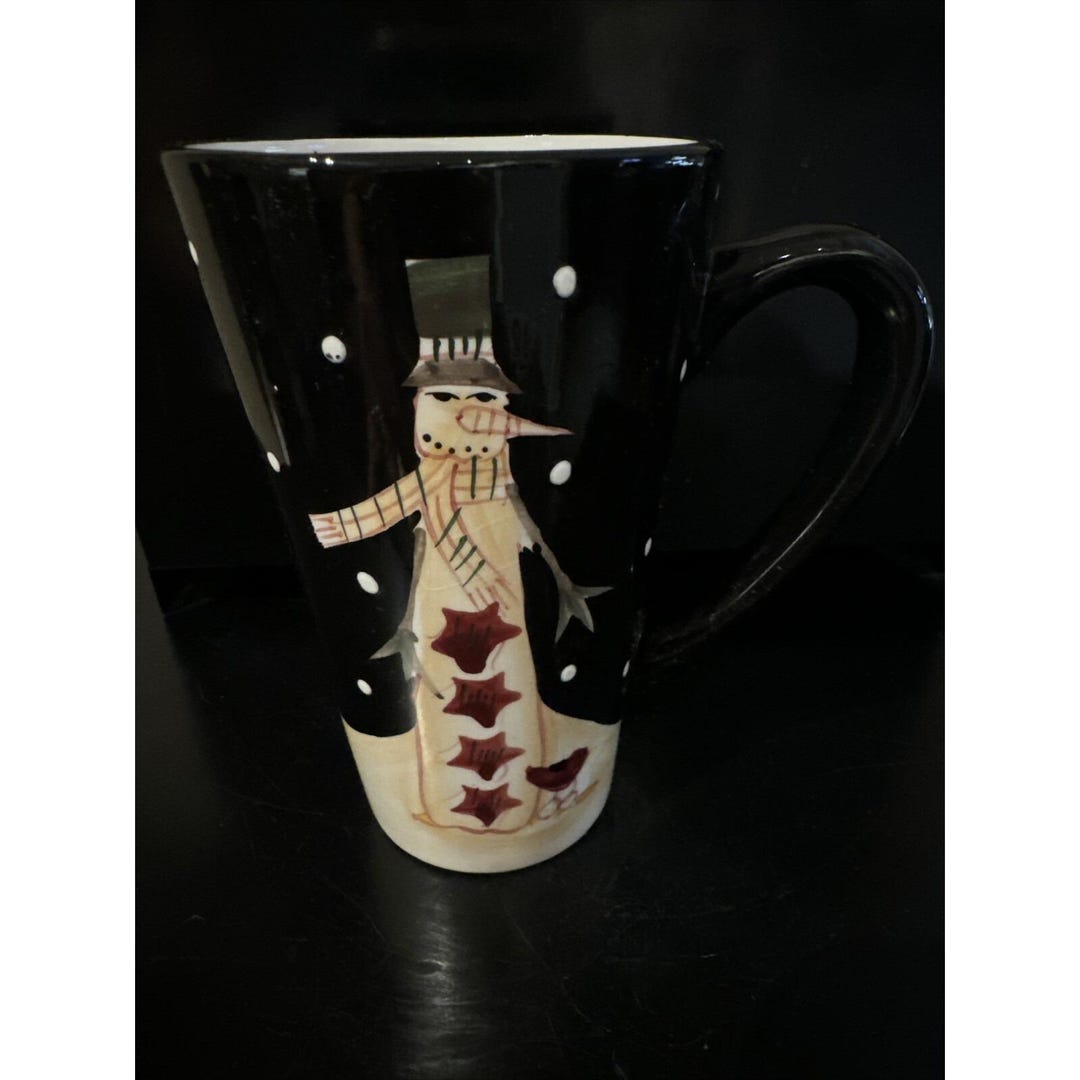 Certified International MIDNIGHT SNOWMAN by Becca Barton Latte Mug - Etsy