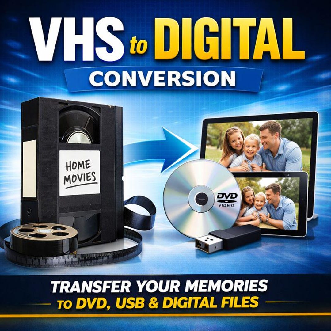 VHS to Digital File or DVD or USB - Etsy