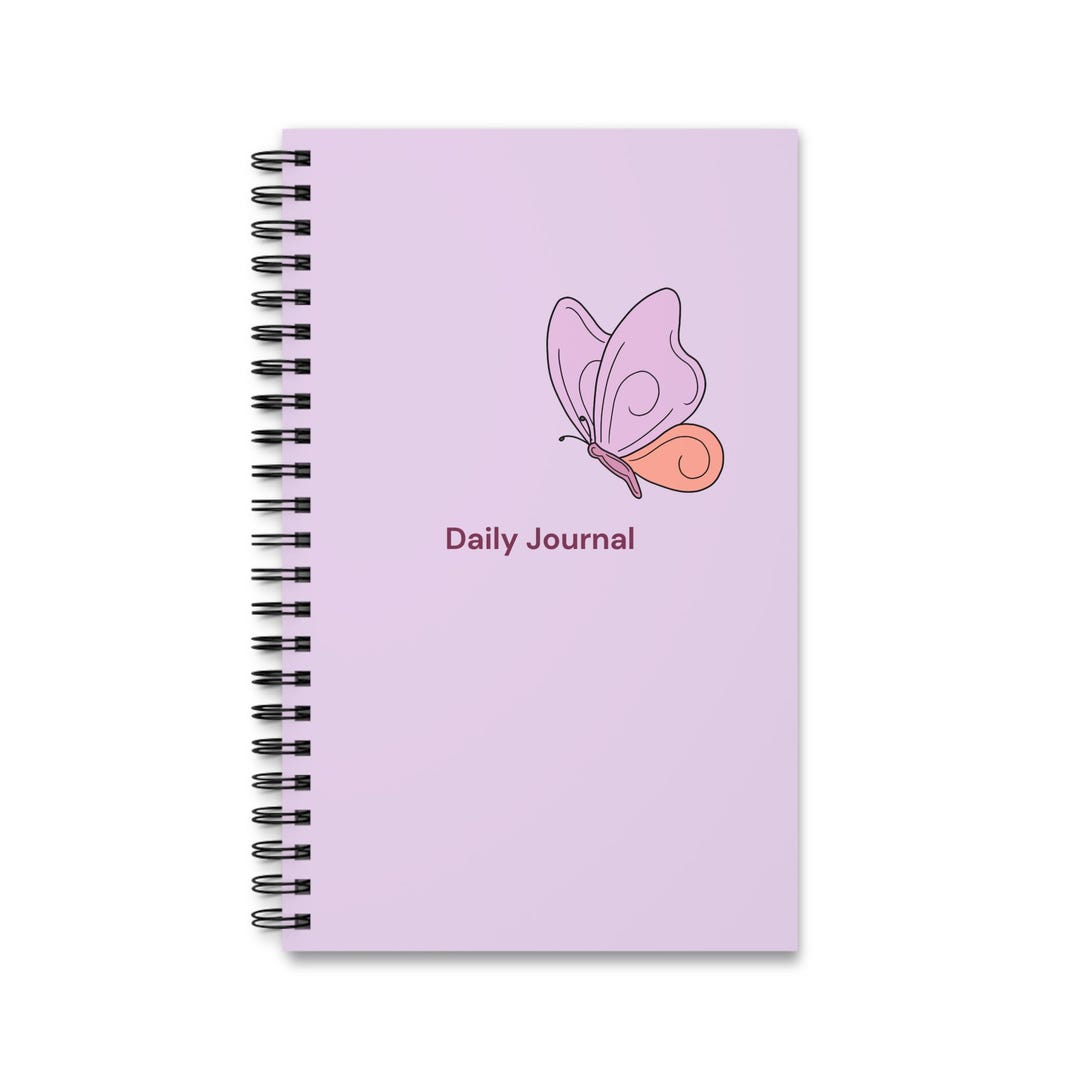 Buy Pink Butterfly Daily Journal Spiral Notebook | Pastel Floral ...