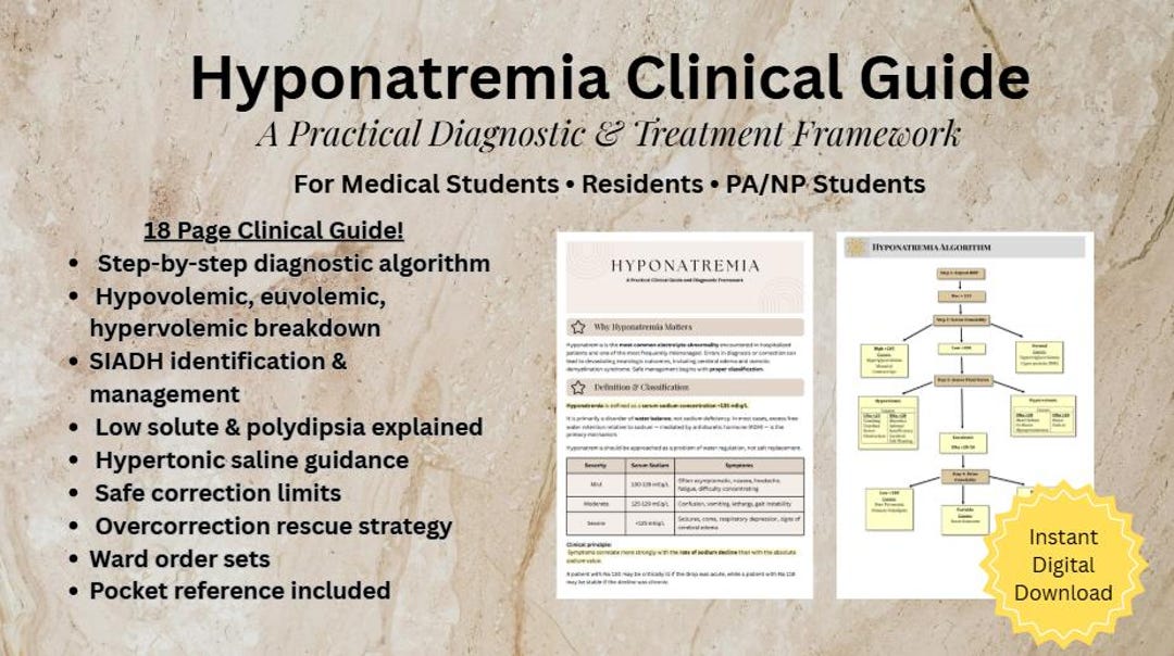 Hyponatremia Clinical Guide | Diagnostic Algorithm & Treatment (PDF ...